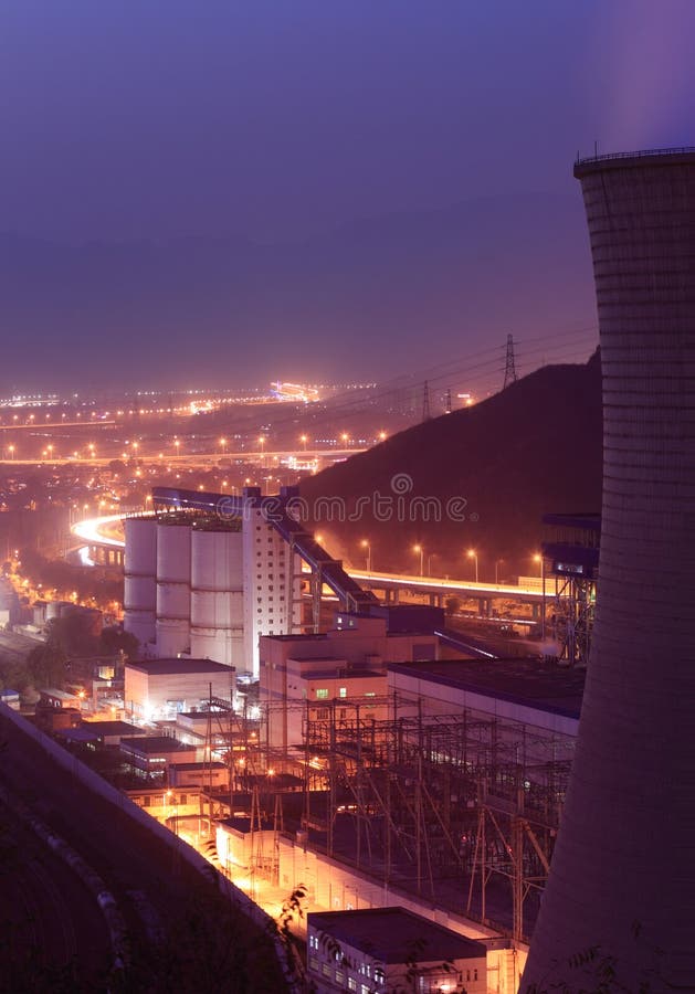 Power plant in night stock photo. Image of cars, belts - 22120054