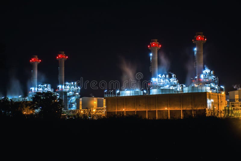 Power Plant Night editorial image. Image of industry - 80681420