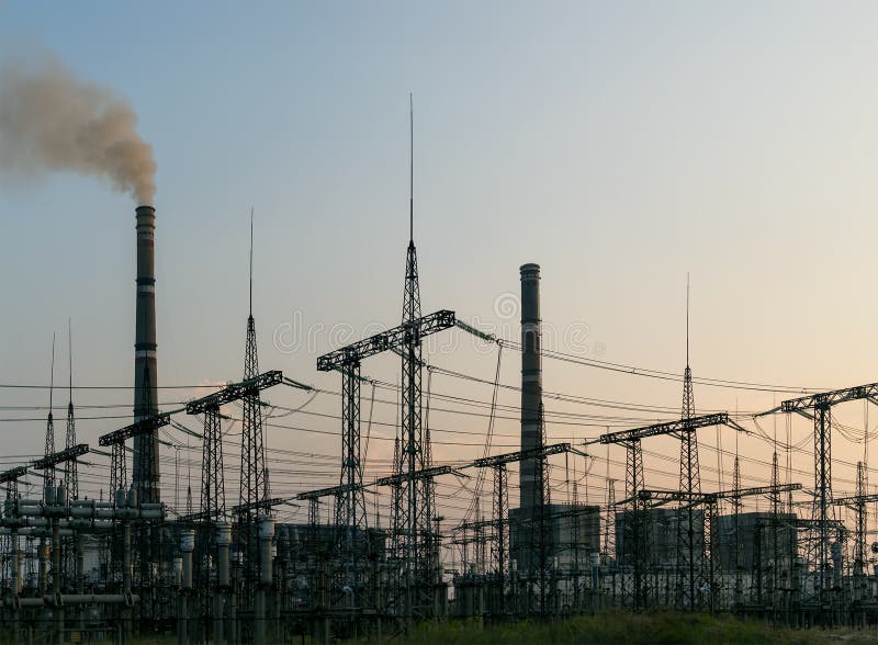 The Power Plant is Producing Electricity for a Public Use Stock Image ...