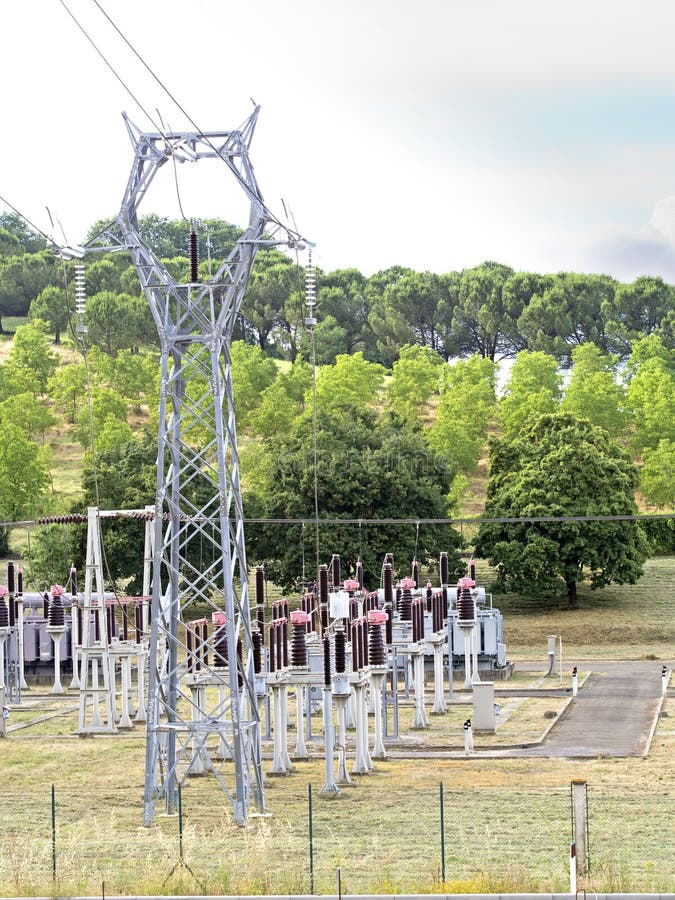 High Voltage Pylons View from Above Stock Image - Image of post ...