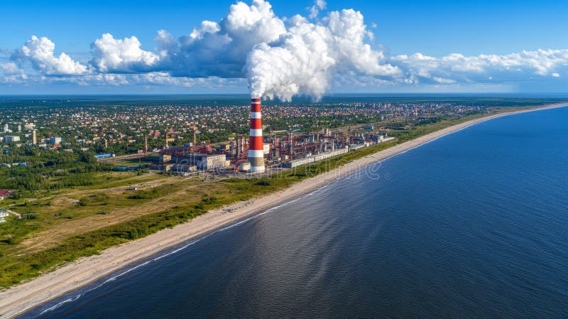A Power Plant Releasing CO2 and Influencing Climate Change Stock Photo ...