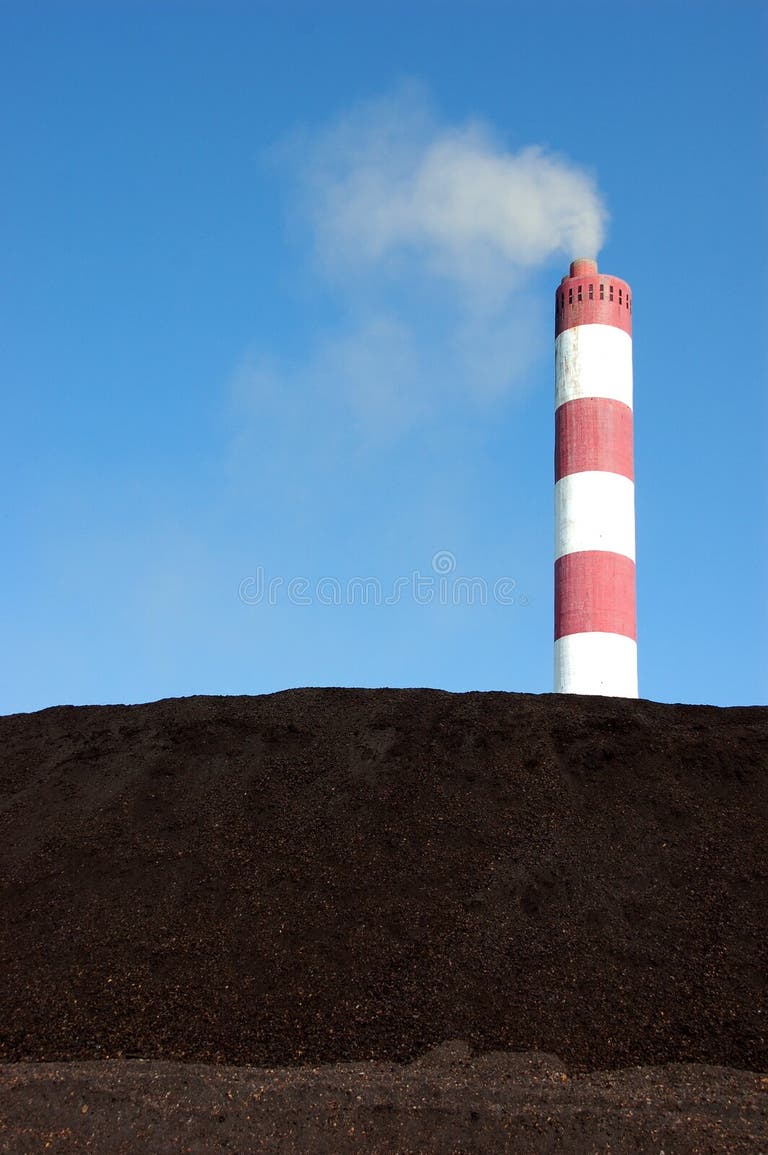 Pile Coal Chimney Power Plant Behind Stock Photos - Free & Royalty-Free ...