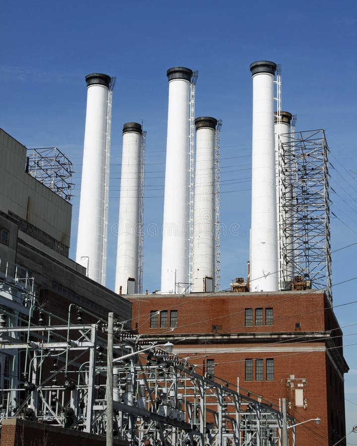 Power Plant Stacks stock image. Image of stacks, energy - 8653763
