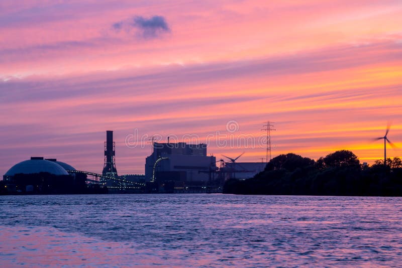 Power Plant in Sunset stock photo. Image of weather, change - 32421012
