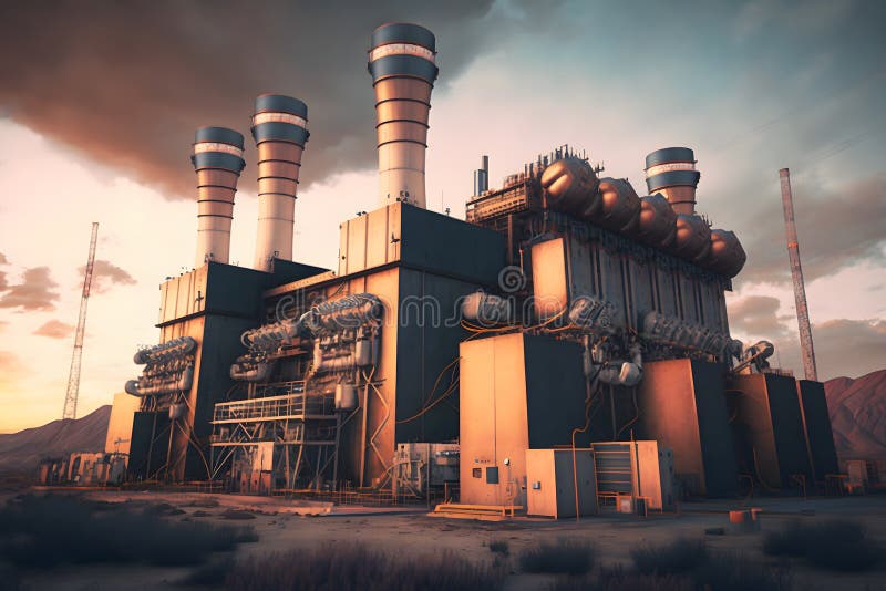 Power Plant with Transformers Futuristic. Neural Network AI Generated ...