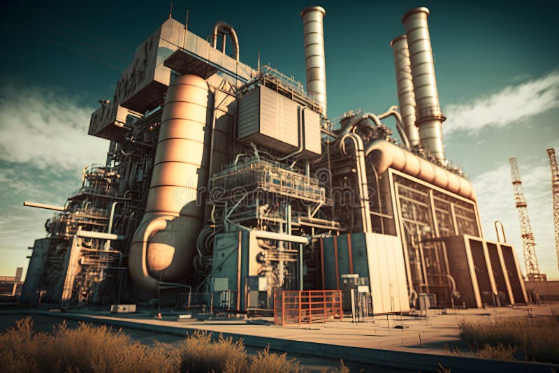 Power Plant with Transformers Futuristic. Neural Network AI Generated ...