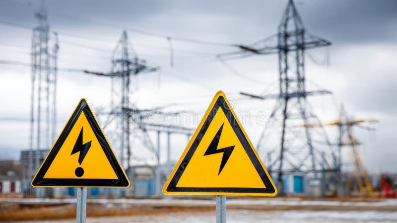 Power Plant with Transformers and High-voltage Power Lines. Top View ...