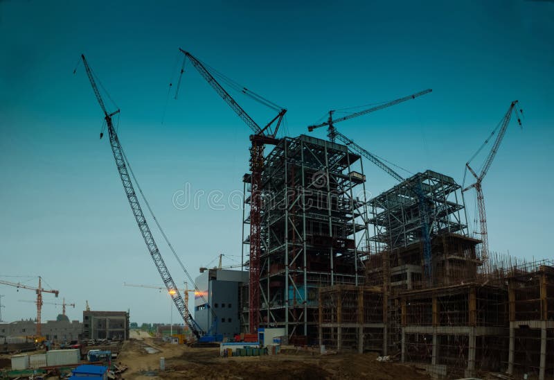 Power Plant Under Construction Stock Image - Image of china, steel ...
