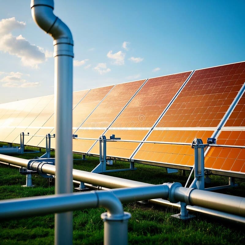 Power Plant Using Renewable Solar Energy with Sun Ai Generated Stock ...