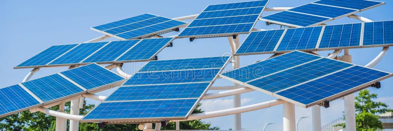 Power Plant Using Renewable Solar Energy with Sun BANNER, LONG FORMAT ...