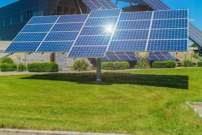 Power Plant Using Renewable Solar Energy with Sun Stock Image - Image ...