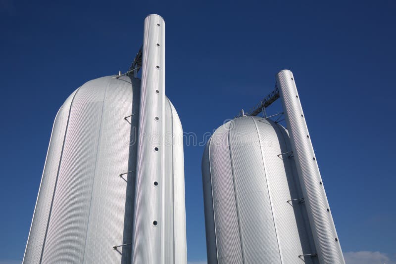 Power plant water silos stock image. Image of generator - 60366143