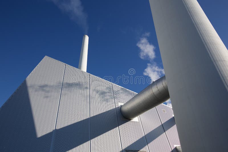 Power plant water silos stock image. Image of environment - 60366273