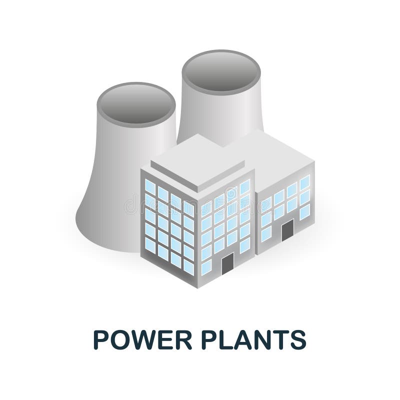 Power Plants Icon. 3d Illustration from Climate Change Collection ...