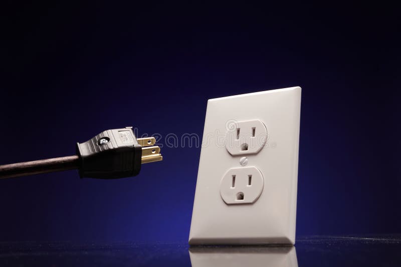 Electrical Outlet and Three Prong Plug Stock Image - Image of power ...