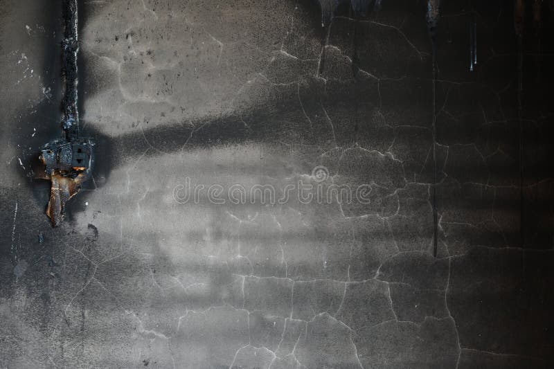 Power Plug Electricity Burn on Brick Wall Texture Background Stock ...