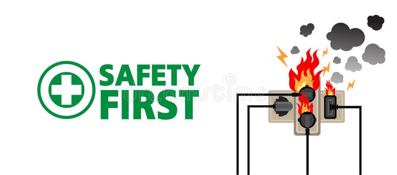Power Plug is Full,Short Circuit,Safety First,Vector Design Stock ...