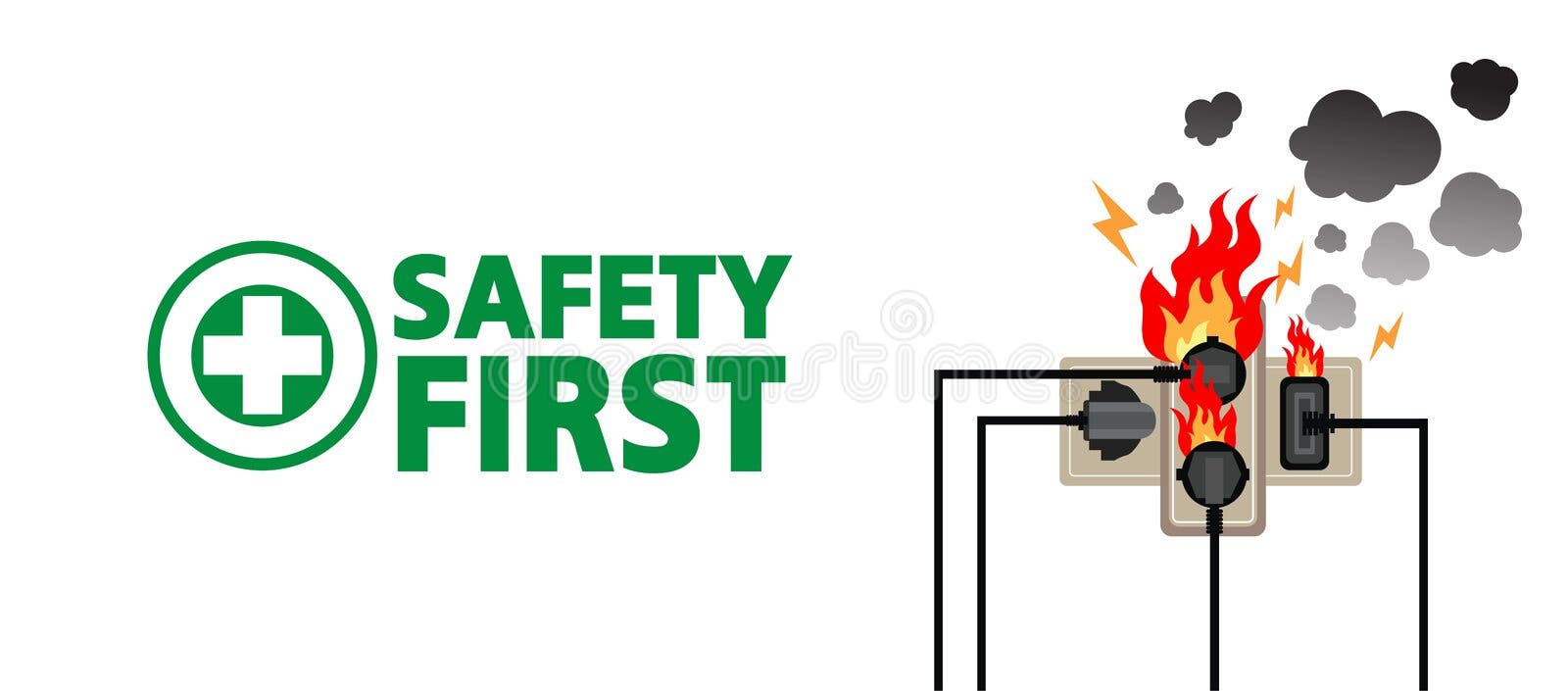 Safety First Concept , Construction Site Stock Vector - Illustration of ...