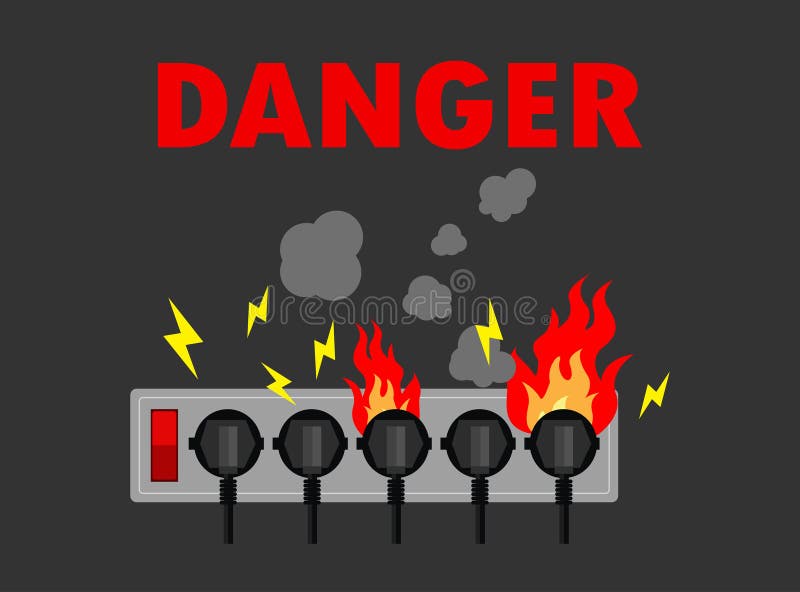 Power Plug is Full, Short Circuit, Safety First, Vector Design Stock ...