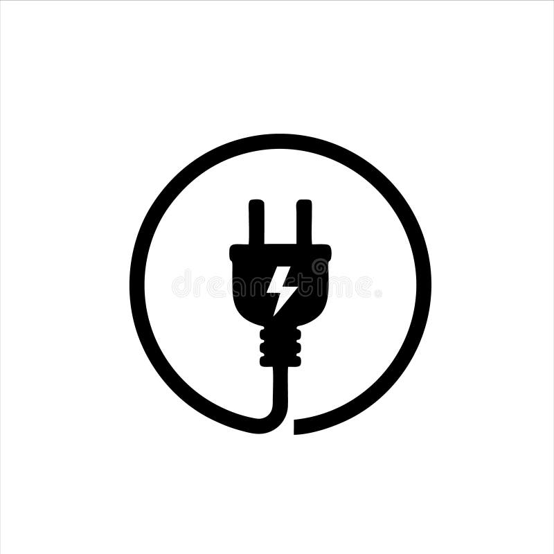 Power Plug Icon Isolated on White Background from Electrician Tools and ...