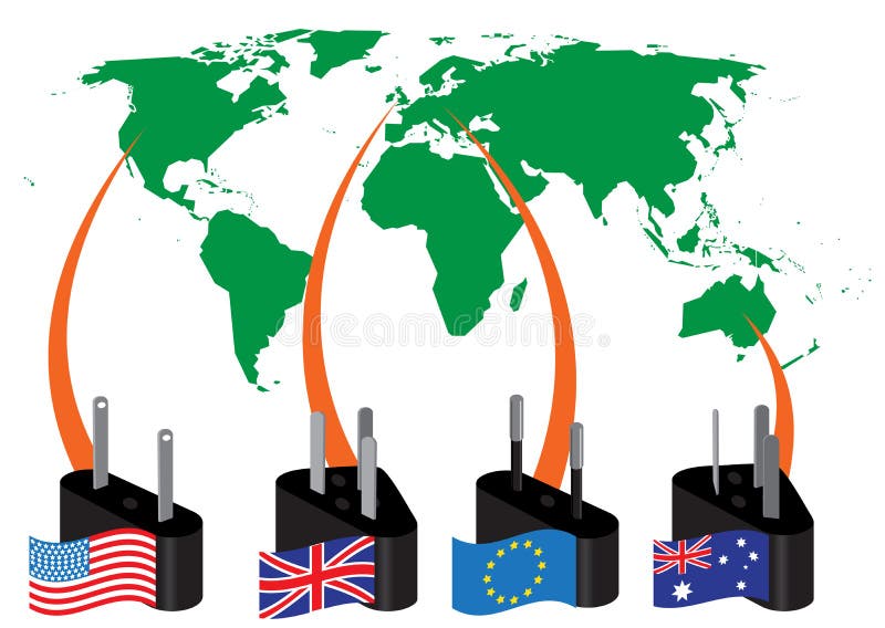 Power plug-ins types stock vector. Illustration of sign - 53068008