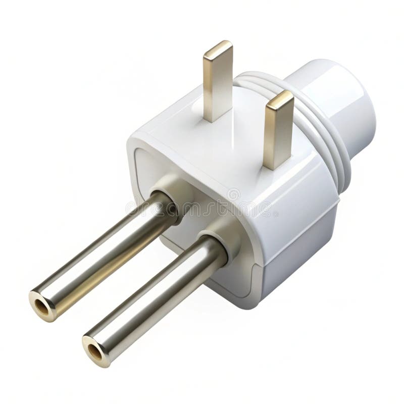 Power Plug Isolated on White Background Stock Illustration ...