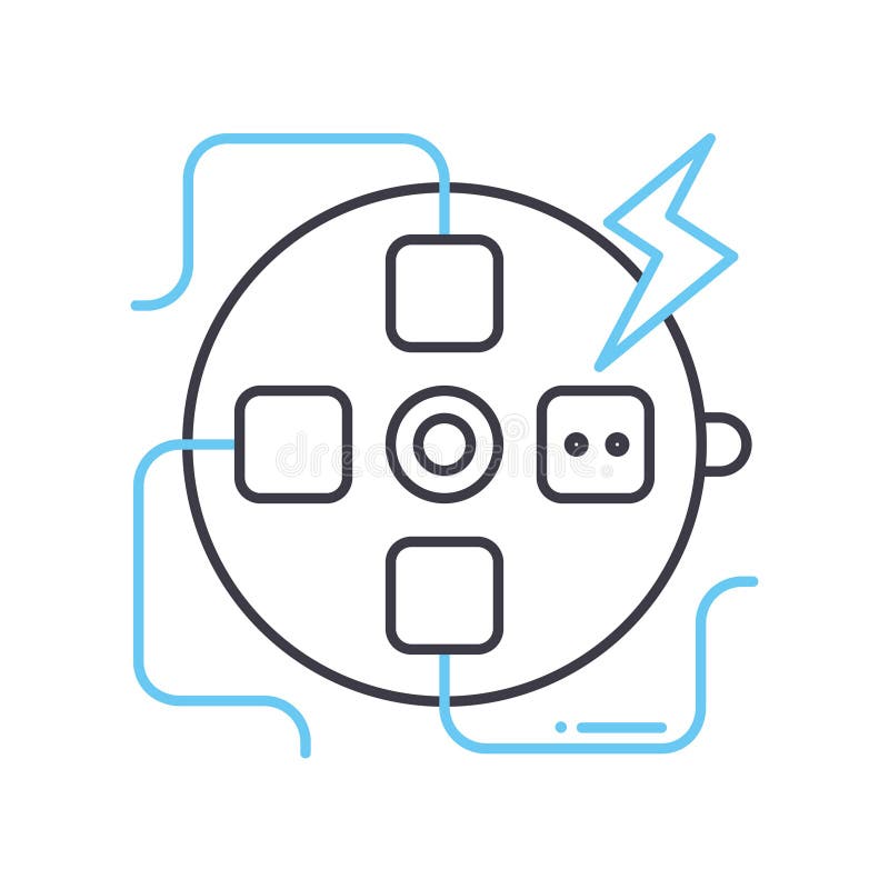 Power Plug Line Icon, Outline Symbol, Vector Illustration, Concept Sign ...