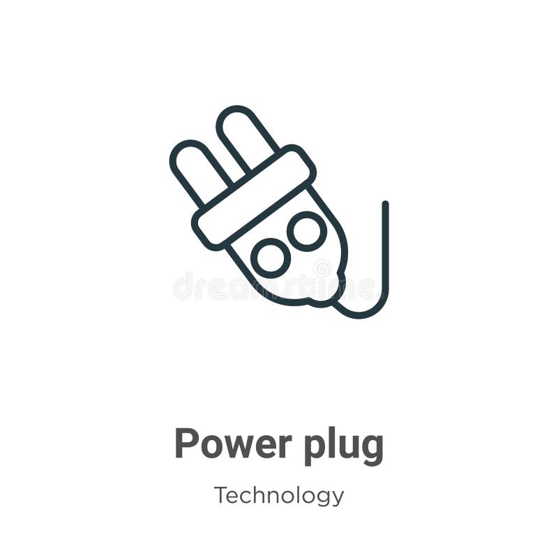 No Plug Outline Vector Icon. Thin Line Black No Plug Icon, Flat Vector ...