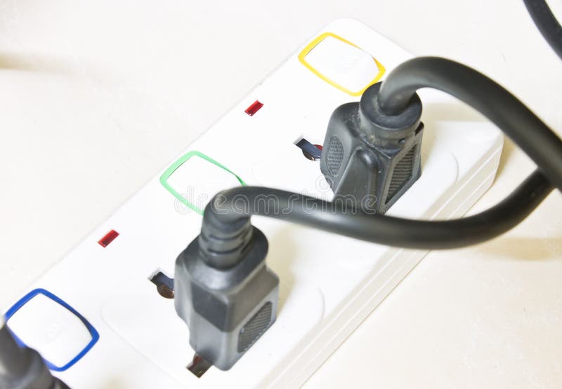 Power plug, Power bar stock image. Image of connection - 53111373