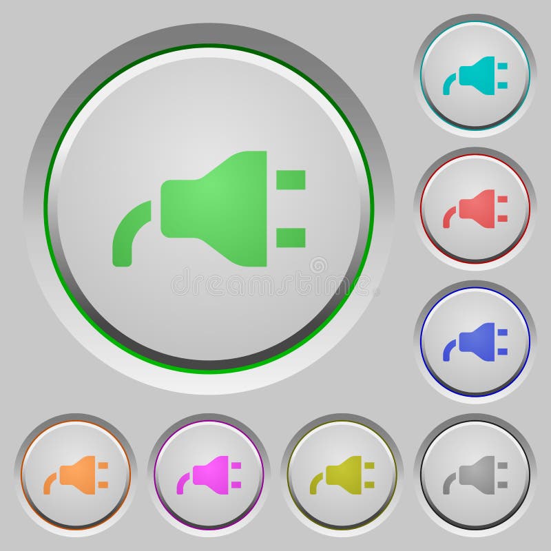 Power plug push buttons stock vector. Illustration of edge - 194729326