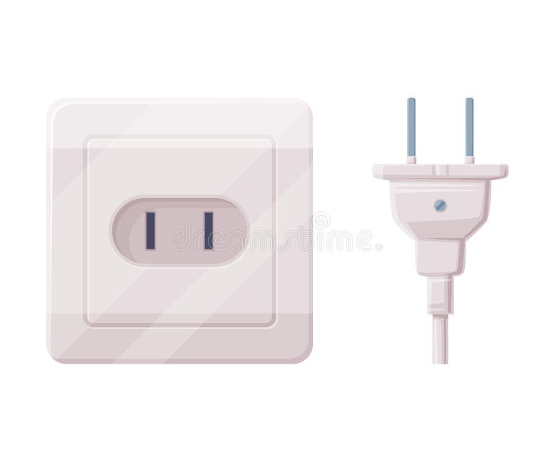 Power Plug and Socket for Connecting Electric Equipment Vector ...