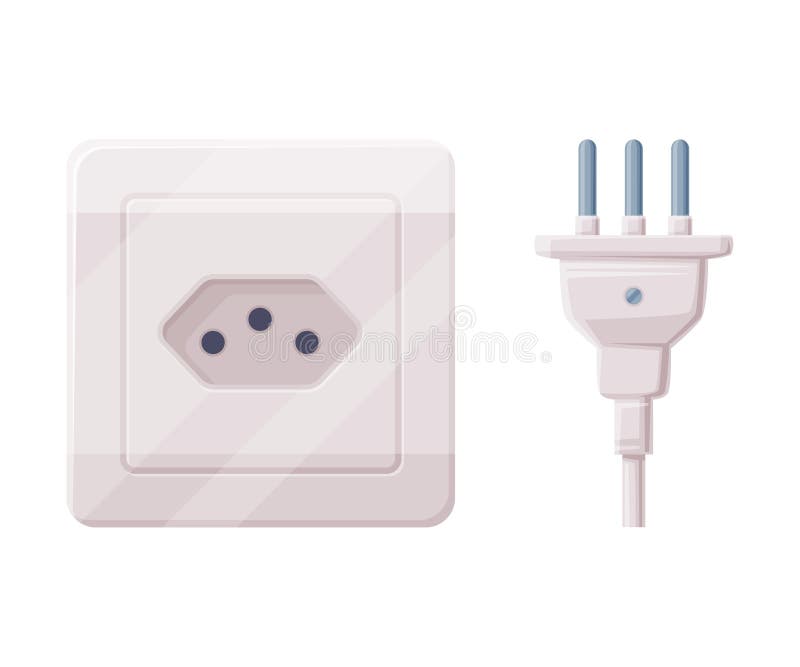 Power Plug and Socket for Connecting Electric Equipment Vector ...