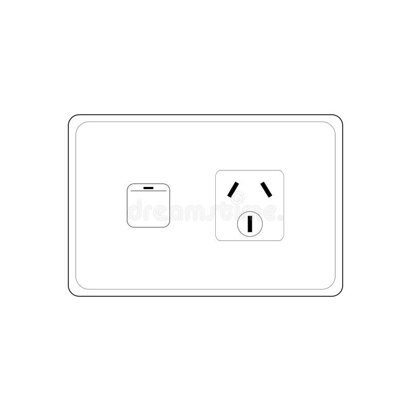 Power Plug Socket Outlet Type I with Switch Stock Vector - Illustration ...