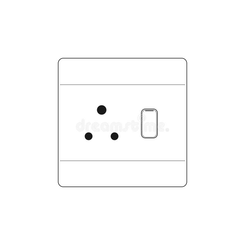 Power Plug Socket Outlet Type M with Switch Stock Vector - Illustration ...