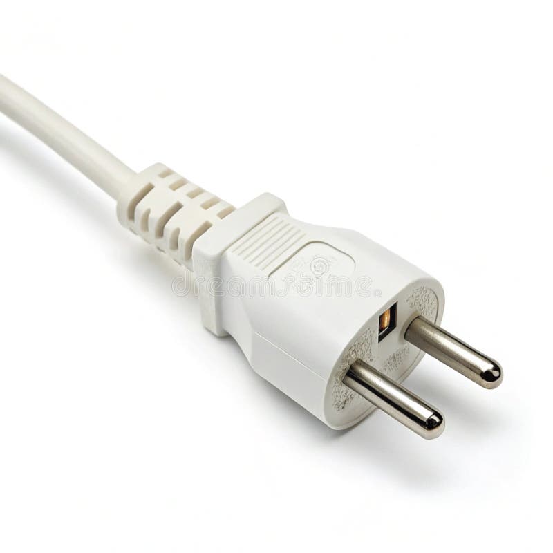 Electric Power Plug Isolated on White Background Stock Illustration ...