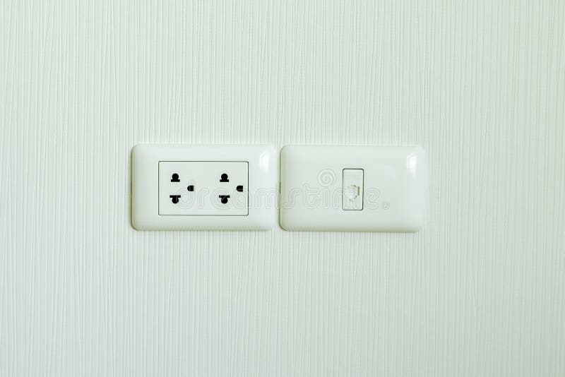 Power Plug with Plug Tv on White Wall Stock Image - Image of electric ...