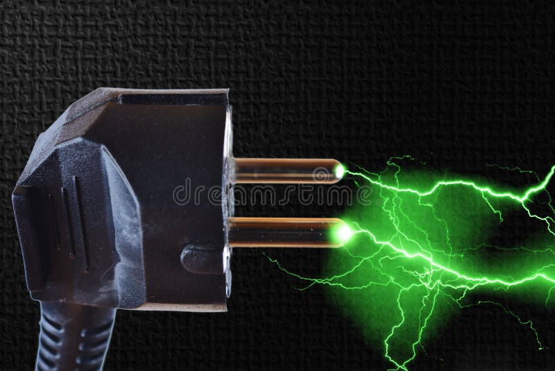 Power Plug with Green Flashes Stock Photo - Image of biosphere ...