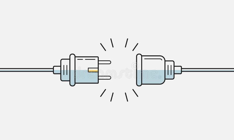 Electric Wire with Plug and Socket Icon. Electrical Connection Symbol ...
