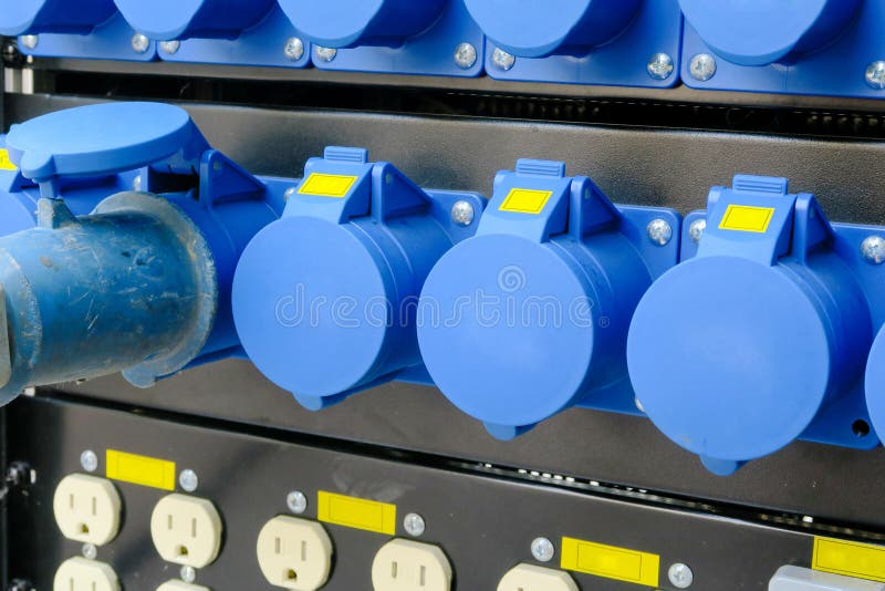 Power plugs connected stock photo. Image of electrician - 86708658