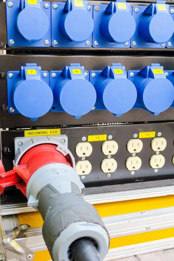 Power plugs connected stock photo. Image of cabinet, electrician - 86708722
