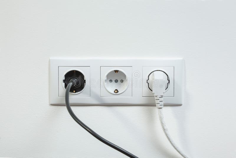 Power Plugs Plugged in a Electric Socket Stock Image - Image of ...