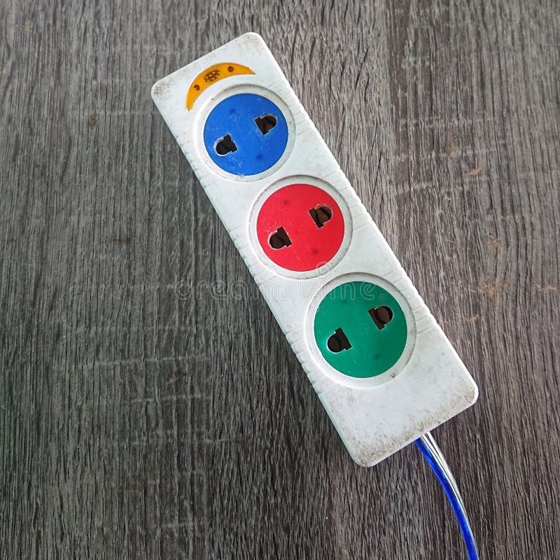 3 Power Plugs Taken from a High Angle Stock Photo - Image of power ...
