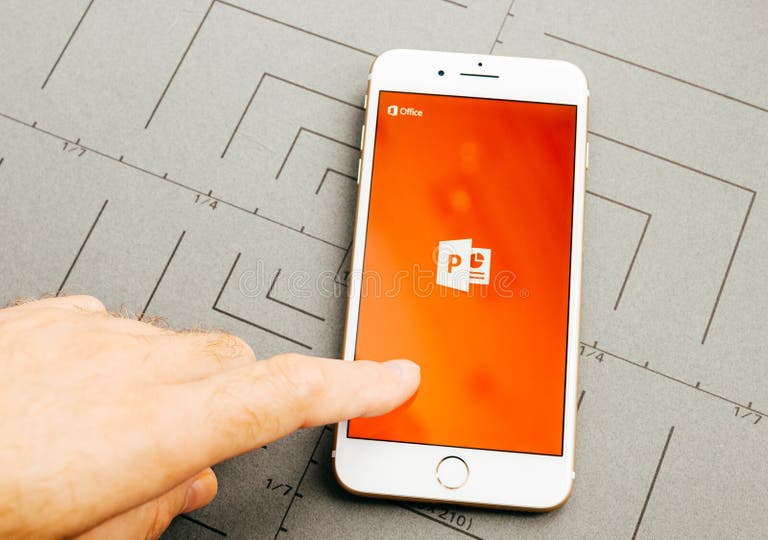 Power Point Microsoft Op IPhone 7 Plus De Toepassingssoftware ...