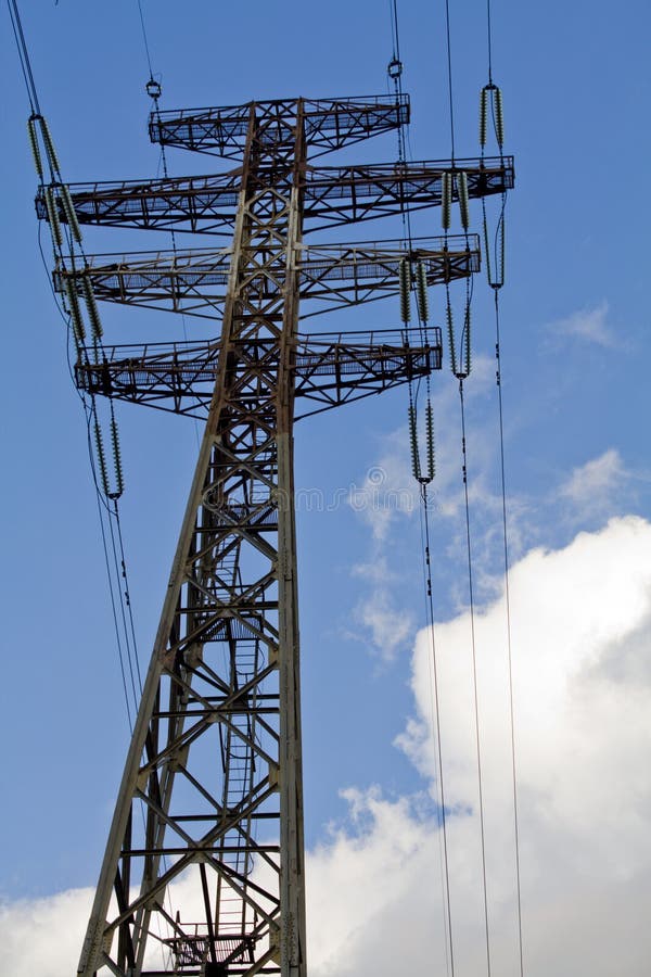 Power pole and cables stock image. Image of line, electrified - 11008171