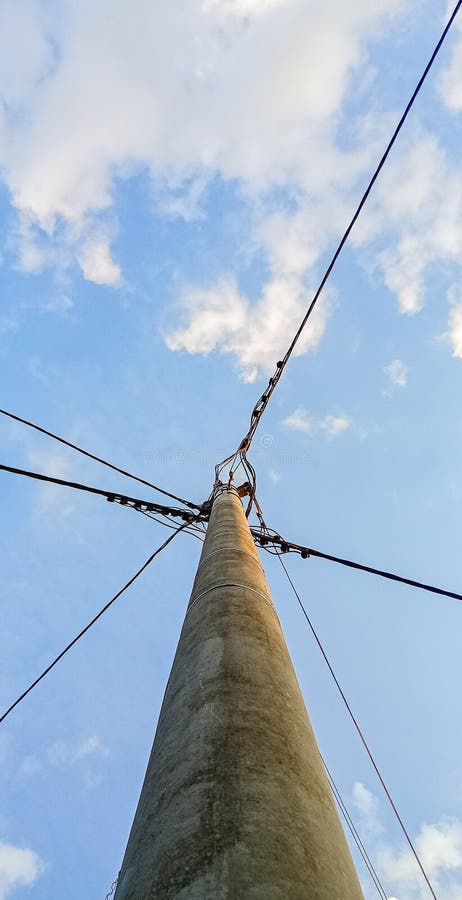 Power pole with cables stock image. Image of cables - 333104355