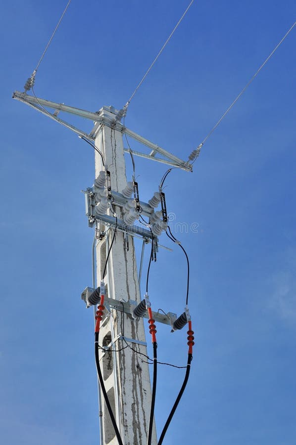 Power Pole with External Electric Separator Stock Photo - Image of ...