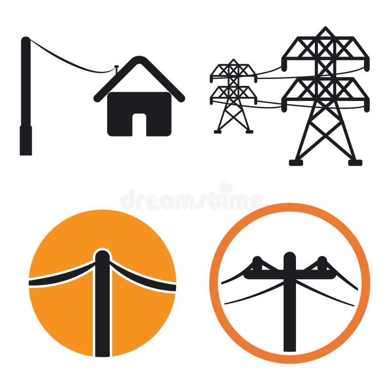 Power Pole Logo Vector Template Icon Stock Vector - Illustration of ...
