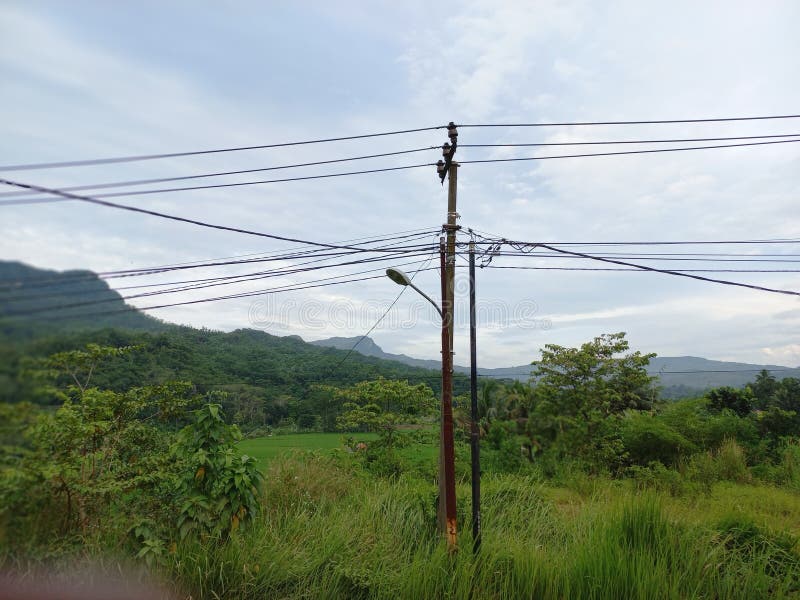 Power Pole at Mountain Area Stock Image - Image of travelling, pole ...