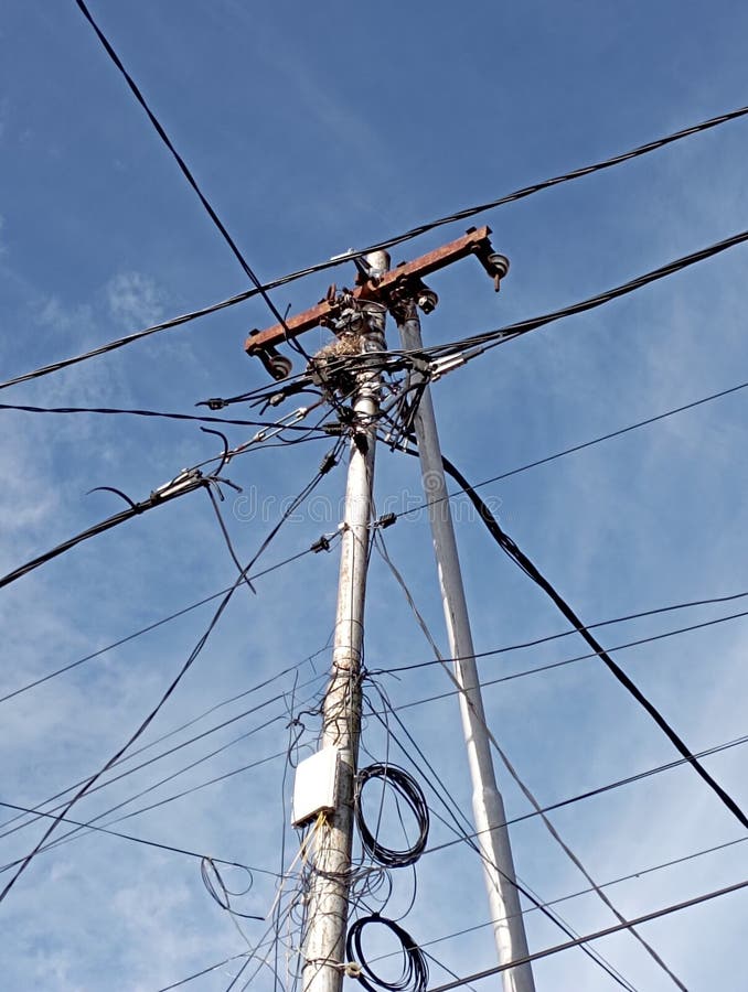 Power Poles and Cable Clutter Stock Photo - Image of chaos, electric ...