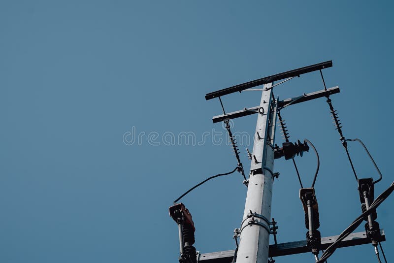 Power Poles and Power Lines in Big Cities Stock Image - Image of ...